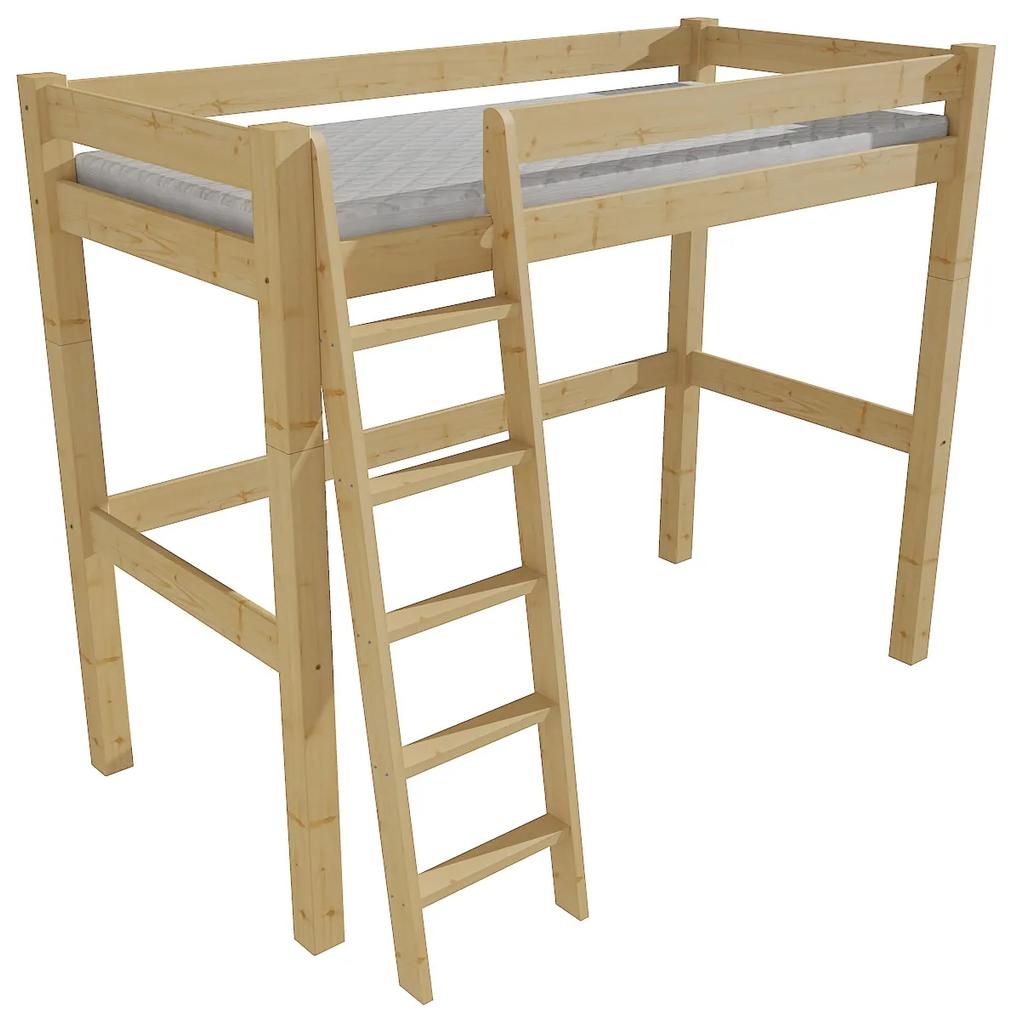 Vomaks Patrová zvýšená postel 8X8 04A Rozměr: 80 x 200 cm, Barva: surové dřevo
