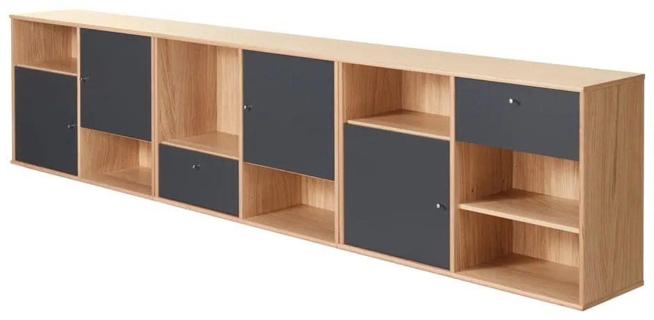 Černá nízká komoda v dekoru dubu 267x61 cm Mistral - Hammel Furniture