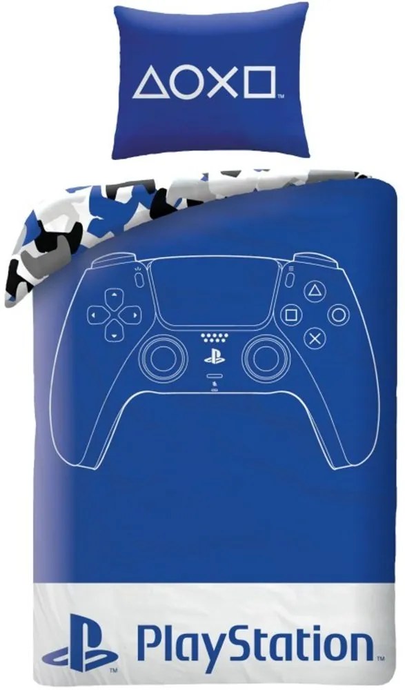 Ložní povlečení z mikrovlákna PlayStation - 70 x 90 cm + 140 x 200 cm - zapínání na zip Biano.cz