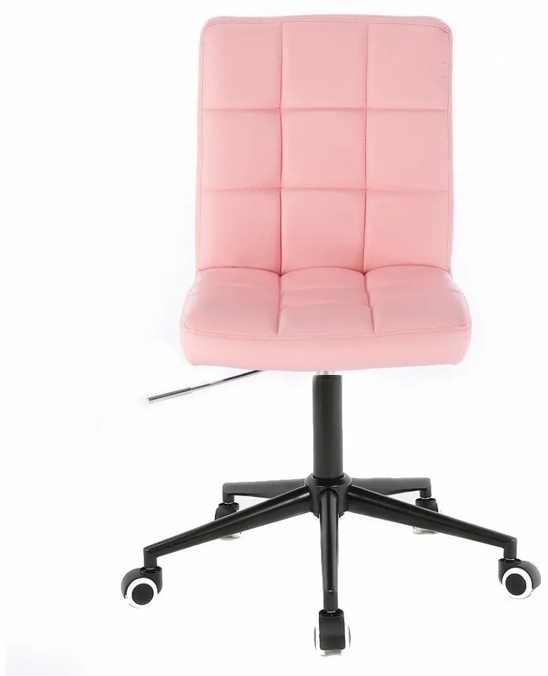 LuxuryForm DESIGN Otočná židle TOLEDO na černé podstavě s kolečky - růžová