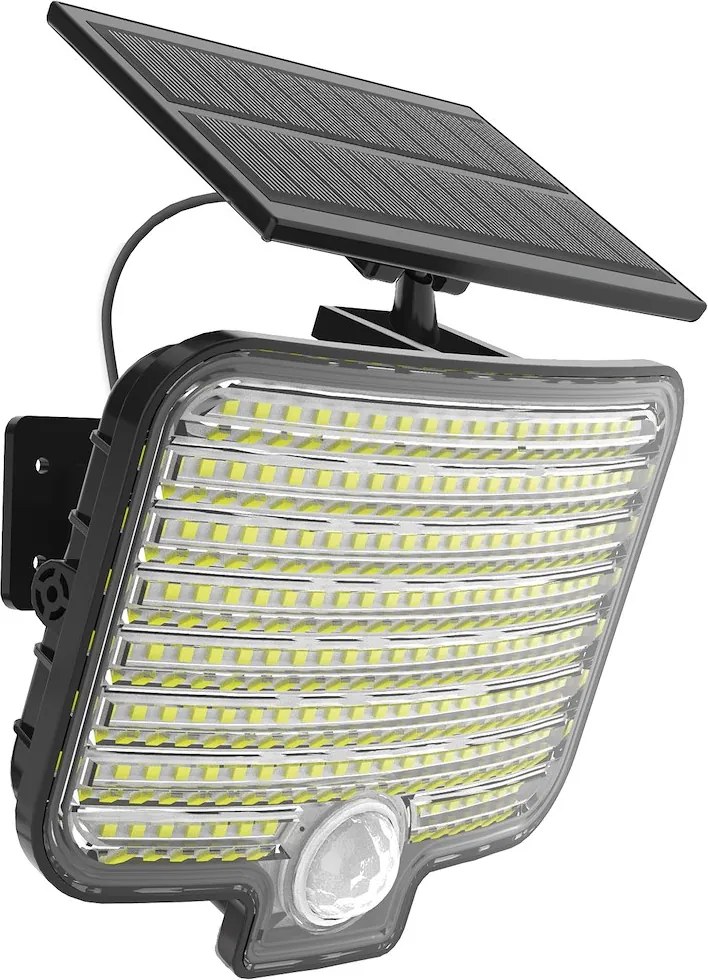 Exteriérové solární nástěnné LED svítidlo Alex, 1x LED 5,5w, černá, pohybový senzor
