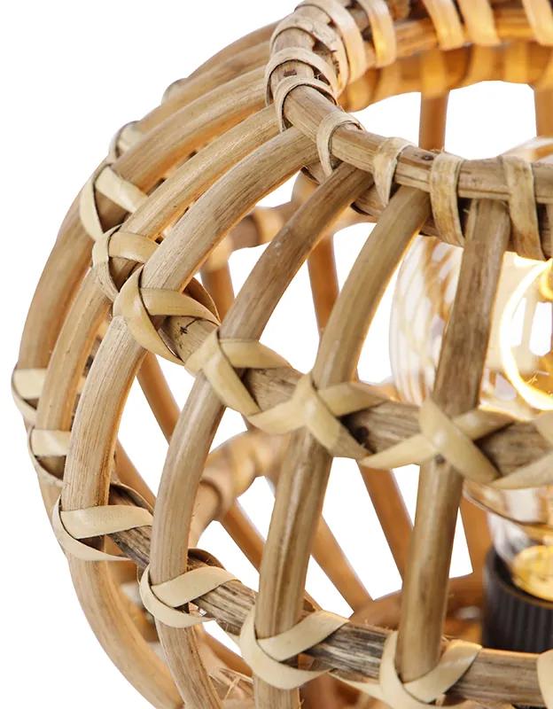 Venkovská stolní lampa bambusová 25 cm - Canna
