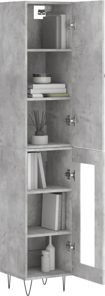Skříň highboard betonově šedá 34,5x34x180 cm kompozitní dřevo 3199077