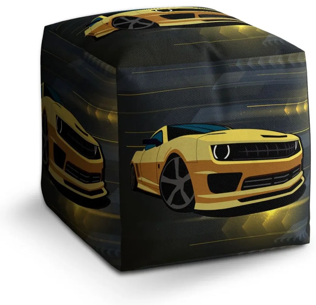 Sablio Taburet Cube Chevrolet Camaro Pruhy: 40x40x40 cm