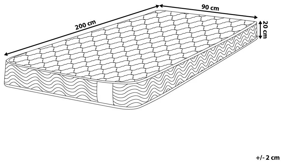 Matrace BLISS hard 90 x 200 cm Beliani