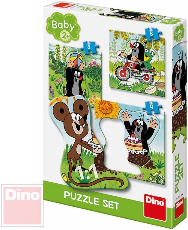 DINO Baby puzzle Krtek na louce (Krteček) 18x18cm 3v1 skládačka 12 dílků dn325104