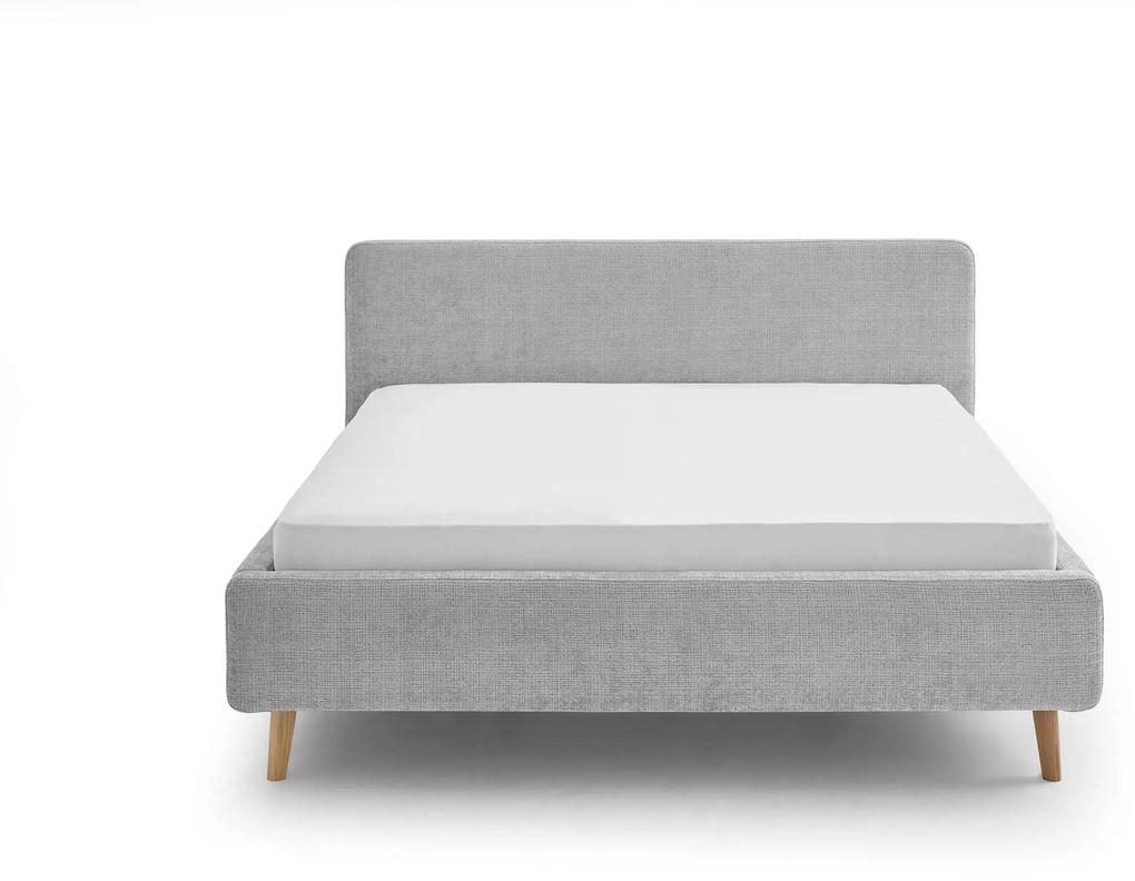 Dvoulůžková postel taupe 160 x 200 cm chenille šedá MUZZA