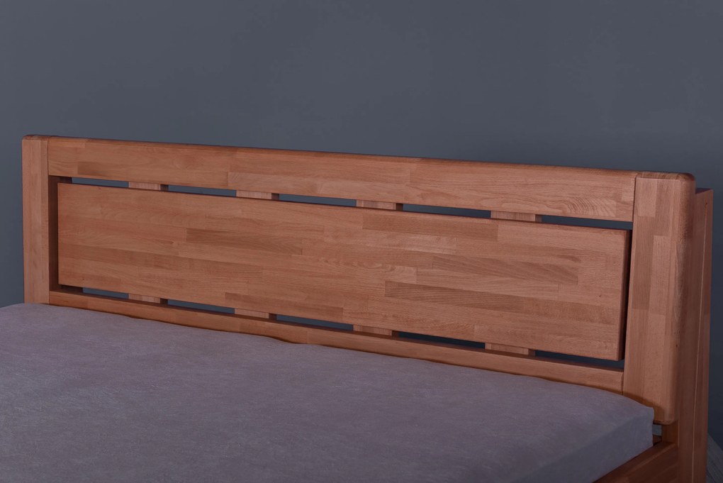Masivní postel WIEN - Solwo Design Dřevo a odstín oleje: DUB Cink - Olej odstín DO203, Rozměr spací plochy: 220x200