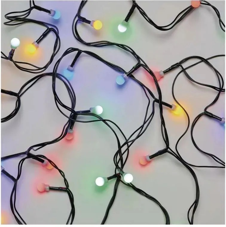 EMOS LED venkovní řetěz - kuličky 8m, multicolor, programy D5AM05