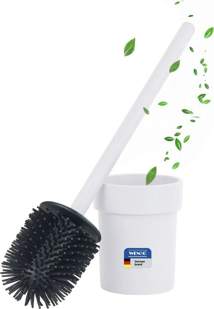 Silikonový WC kartáč, nástěnný LIZAN, WENKO, bílý