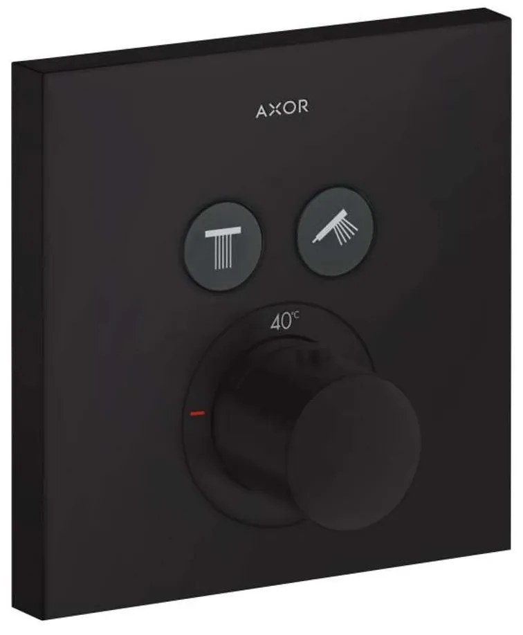 Axor ShowerSelect - Termostat pod omítku pro 2 spotřebiče, matná černá 36715670