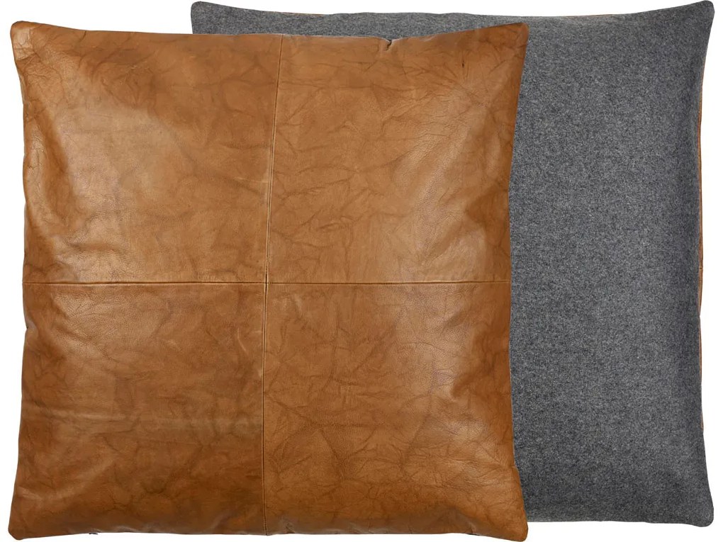 Södahl Polštář 60x60 Lodge Leather Black/Tobacco