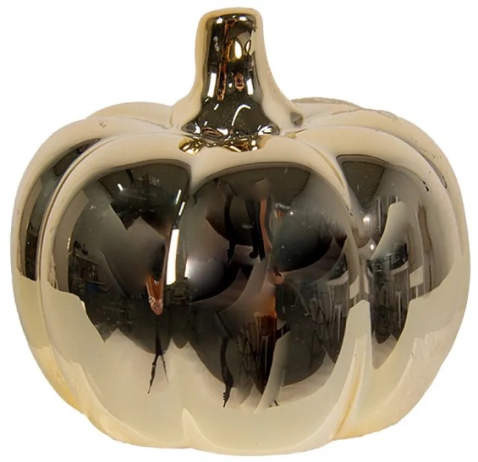 Zlatá porcelánová dekorace dýně Hokkaidó – 8 cm