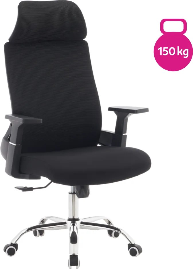 Kancelářské křeslo FLEXON - černá síťovina / nosnost 150 kg