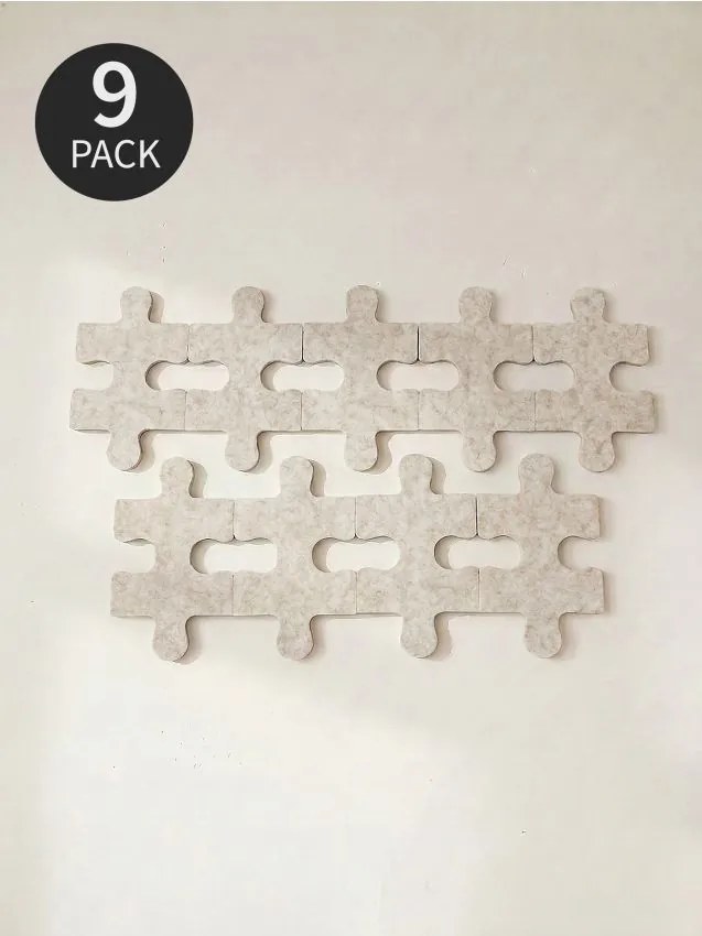 Sinsay - Sada plstěných nástěnných panelů ve tvaru puzzle 9 pack - béžová