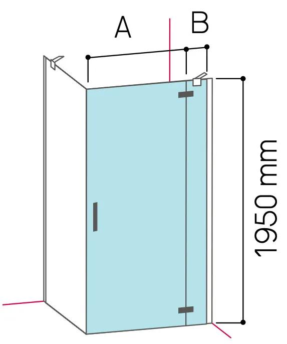 Glass 1989 Soho - Sprchový kout otevíravé dveře s boční stěnou nebo rohový vstup, velikost vaničky 90 cm, provedení levé, profily chromové,…