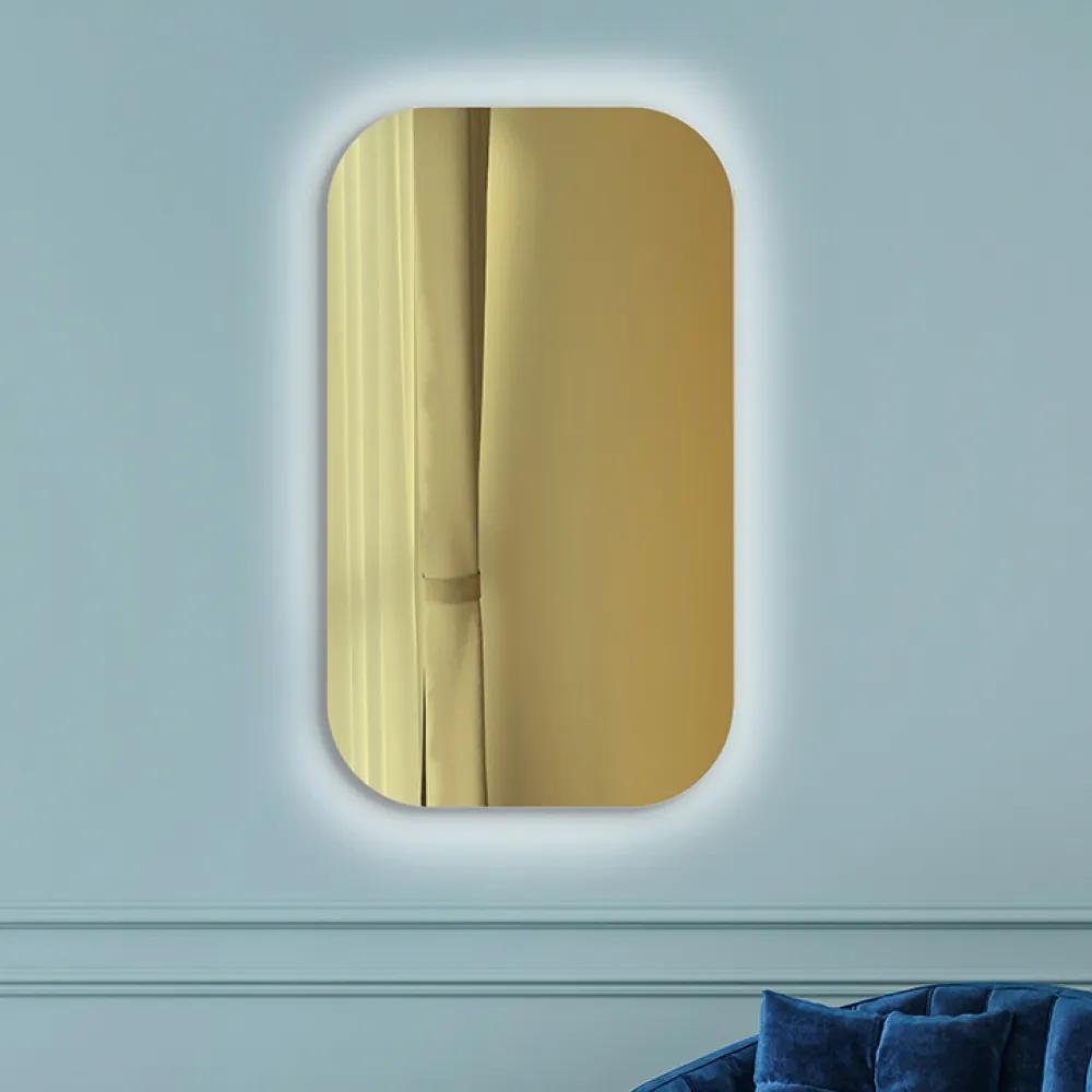 Zrcadlo Puro Mirel LED - gold glass Rozměr: 50 x 100 cm