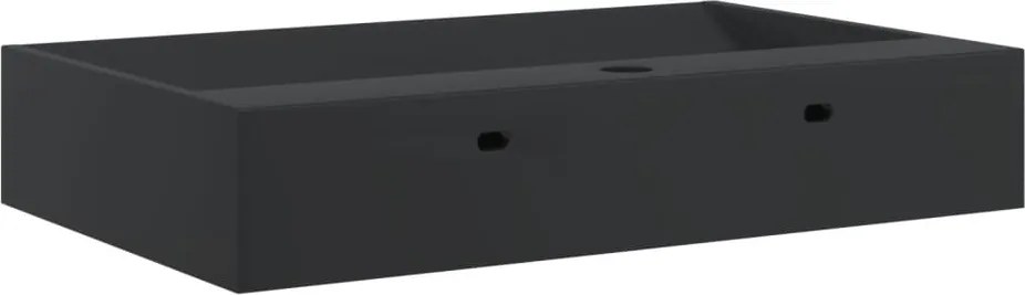 Umyvadlo 60x38x11 cm minerální/mramorový kompozit černé 155980