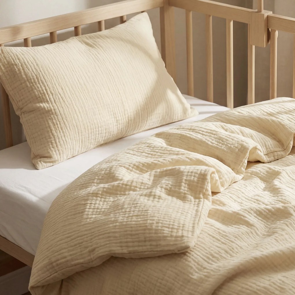 Celoroční mušelínové povlečení do postýlky Sand - GOTS Velikost: 95 x 130 + 45 x 65 Biano.cz