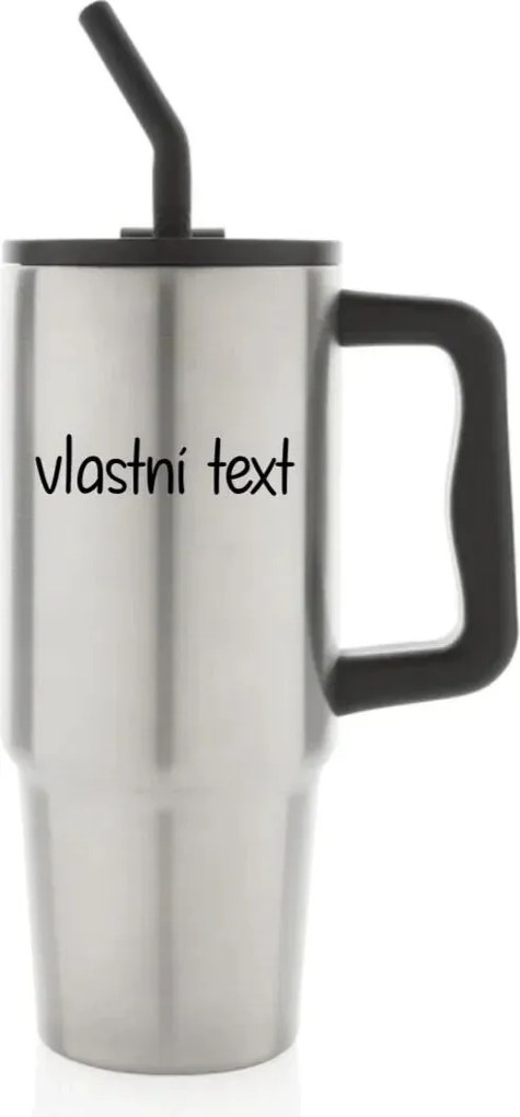 Vlastní text na nerezovou termosku s barevným víčkem