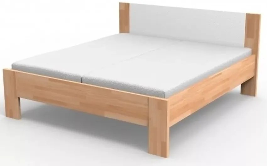 Texpol Dřevěná postel Nikoleta čalouněné čelo 210x200 Buk
