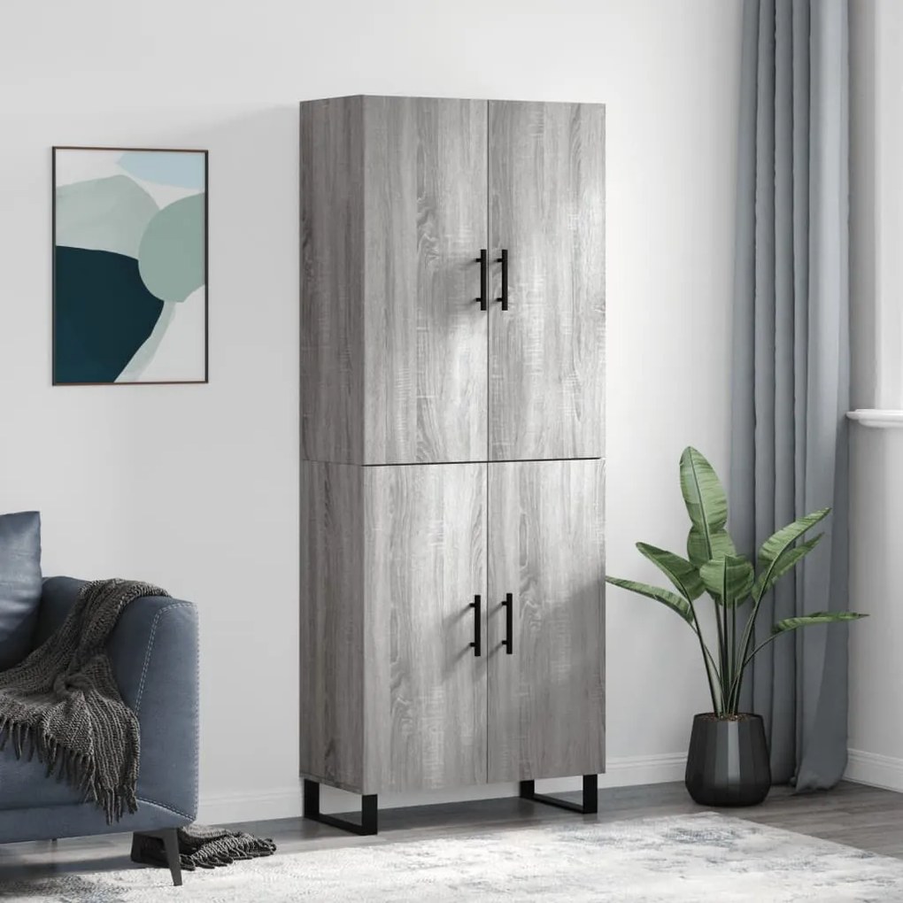 Skříň highboard šedá sonoma 69,5 x 34 x 180 cm kompozitní dřevo
