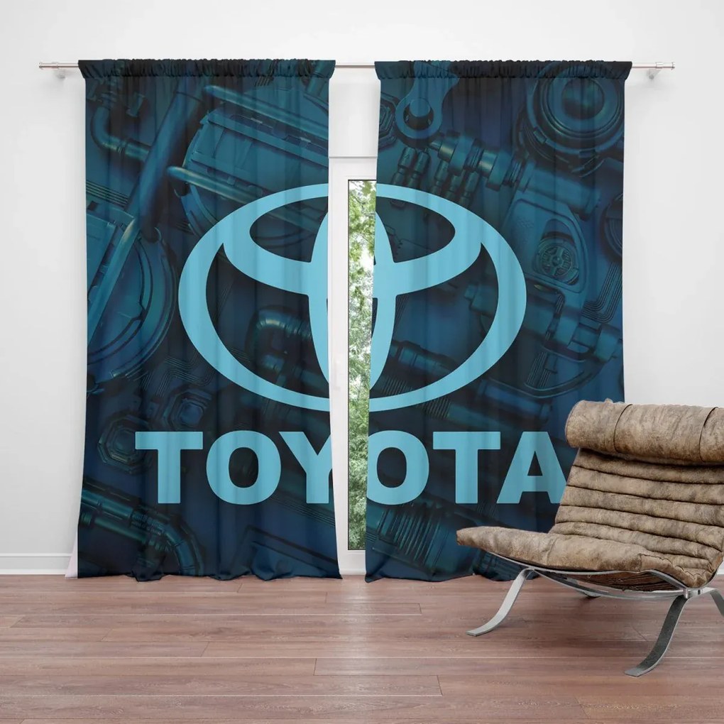 Sablio Závěs Logo Toyota Motor: 2ks 140x250cm