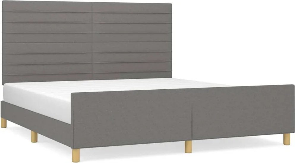 Rám postele bez matrace tmavě šedý 160 x 200 cm textil 3125147