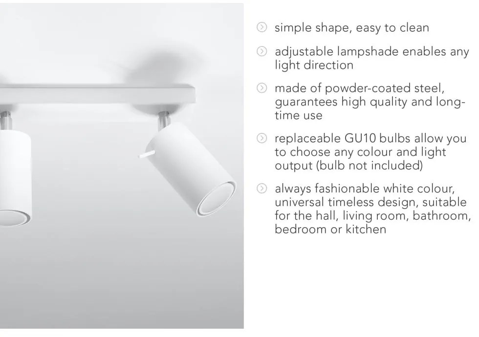 Bílé stropní světlo Sollux Etna