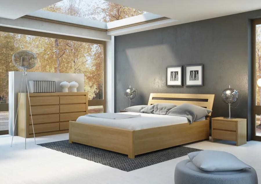 Casarredo - Komfort nábytek Masivní postel KL-129, 90x200,borovice, výběr moření | barva: moření olše