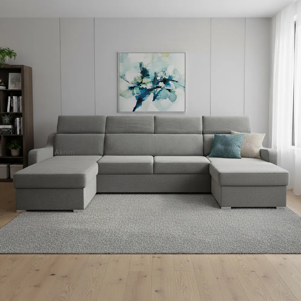 Sedací souprava MIKELI U | 158x288x158 cm | rozkládací + 2x úložný prostor | VÝBĚR TKANINY