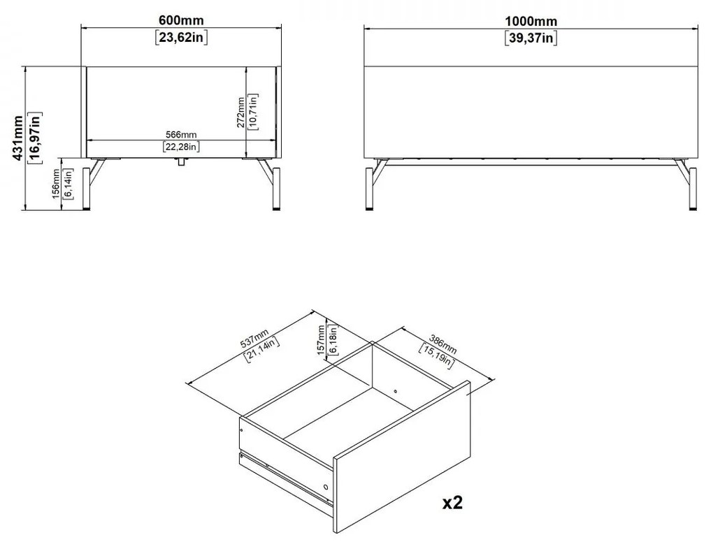 Tvilum Konferenční stolek Bertil 203 dub catania/černý mat