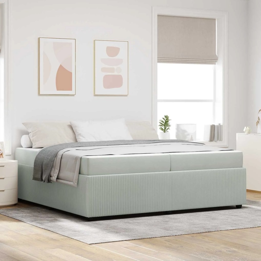 Rám postele Světle šedá 200 x 200 cm textil 3398438
