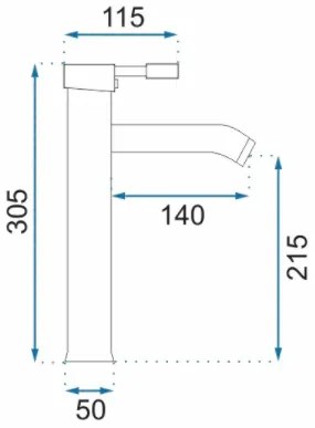 Umyvadlová baterie REA GRAF vysoká černá mat