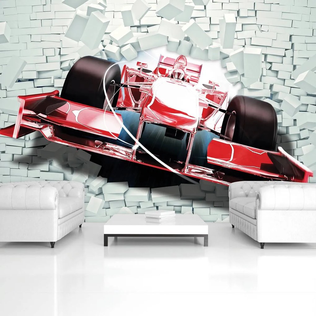 Fototapeta - Červená formule 1 3D F1 (254x184 cm)