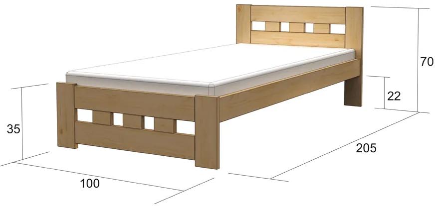 Via-nábytek Postel DORA masiv borovice 140 x 200 Povrchová úprava postele: Borovice (lakovaná)