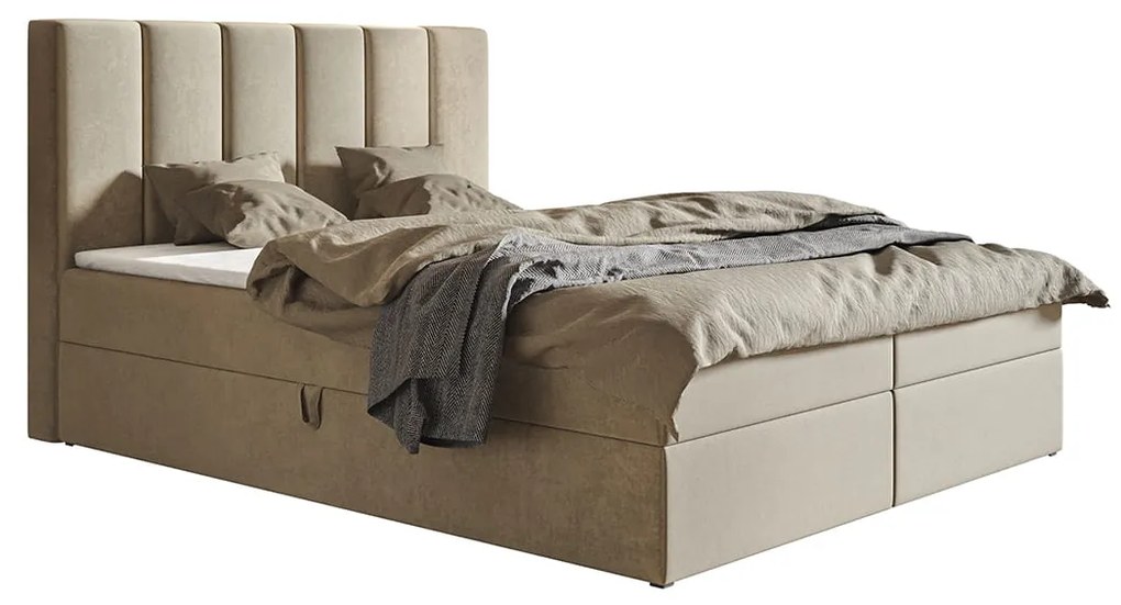 Čalouněná postel boxspring 160x200 úložný prostor