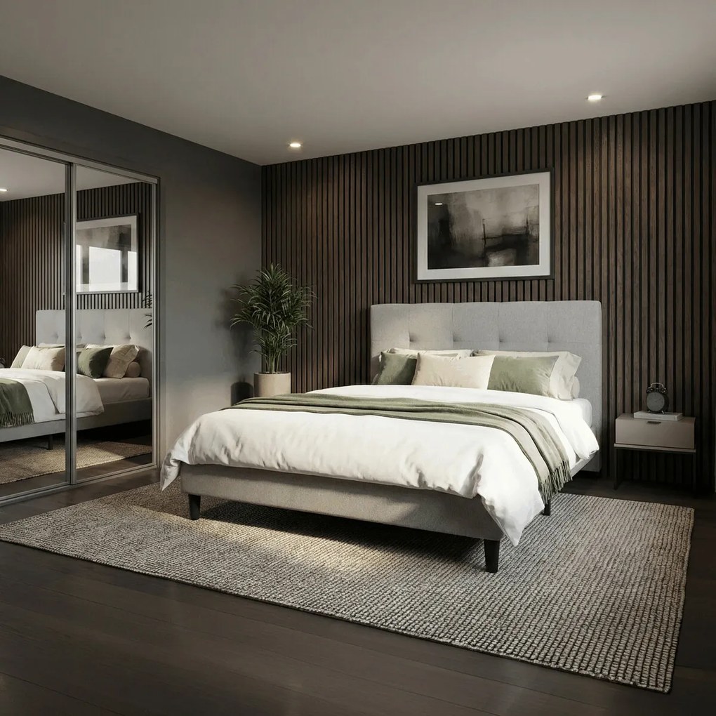 Autronic Čalouněná dvoulůžková postel BED-M160 Barva potahu: Krémová