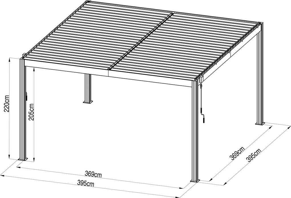 Bioklimatická pergola G21 Austin Premium 4x4 m, antracitová hliníková