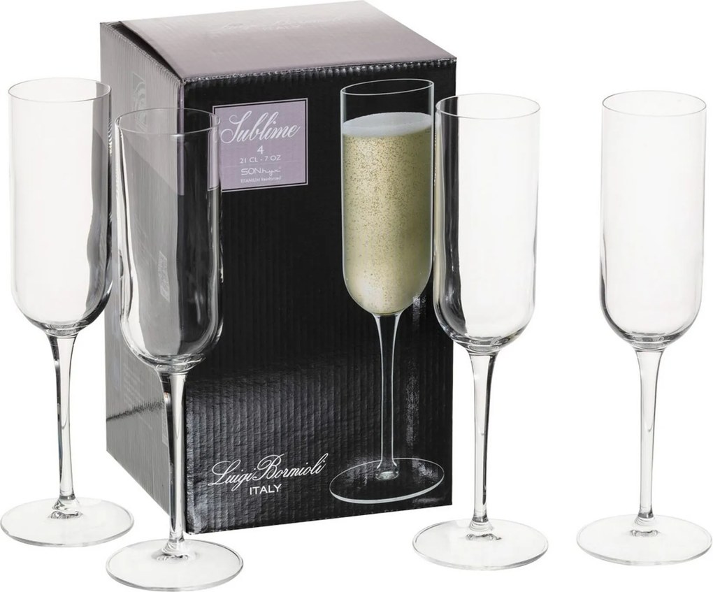 Sklenice na šampaňské Elegante 4ks. 210ml