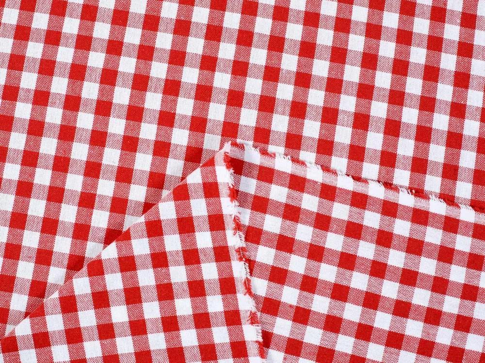 Biante Bavlněný běhoun na stůl Olivia OL-008 Červeno-bílá kostka malá 35x180 cm