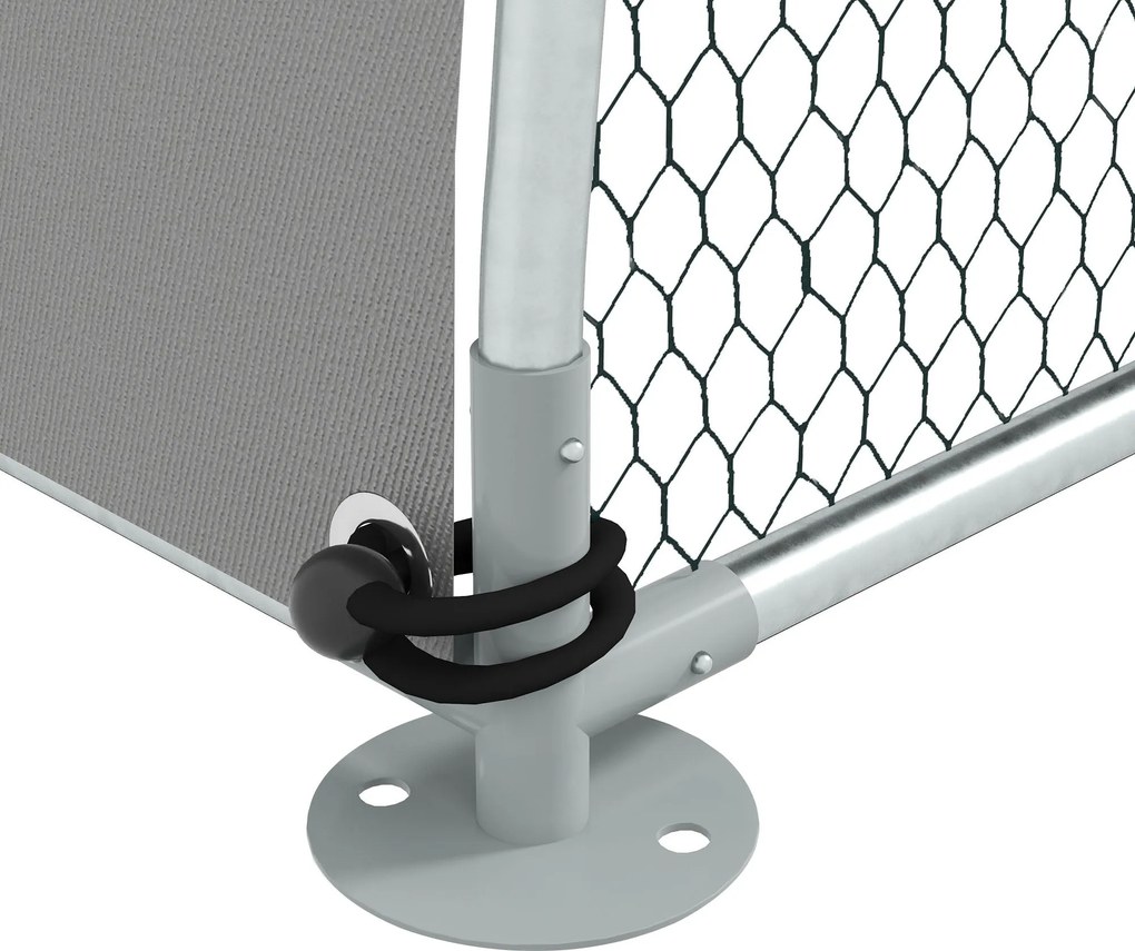 PawHut Velká Kurníková Klientela Pro Kuřata 5.75m² S UV-Ochrannou Střechou, Mřížková Oplocení 3.04D x 1.9Š x 2.2V m, Galvanizovaná Ocel, Zámek Dveře,…