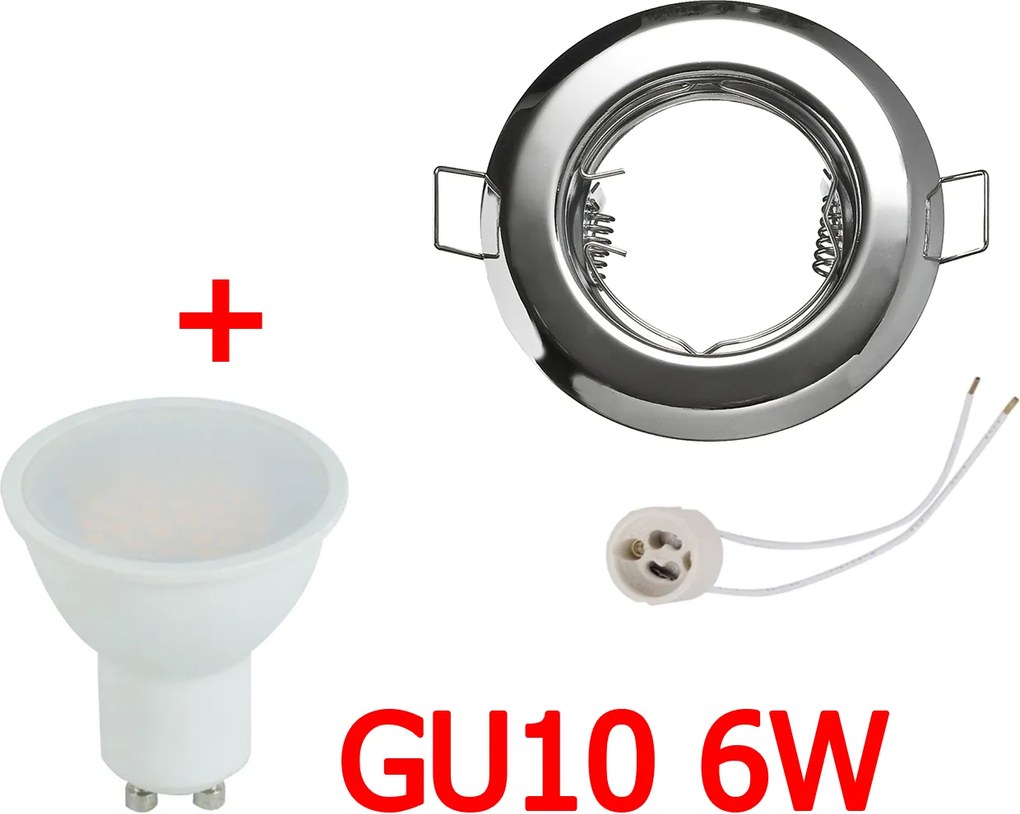 SPLED Podhledové bodové svítidlo BRG70294  nevýklopné  chrom + žárovka GU10 6W neutrální bílá