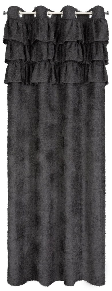 ZÁVĚS NA KROUŽCÍCH AGIS 2 140X250 CM ČERNÁ
