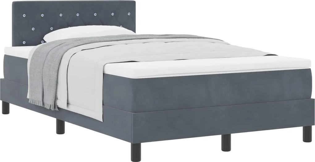 Postel s boxspringem s matrací Tmavě šedá 120 x 200 cm samet 3339099