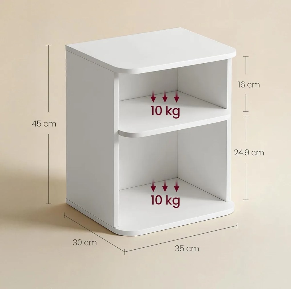 Noční stolek Vasagle Ilja 35 cm bílý