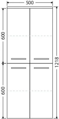 Intedoor střední skříň,4 dveře, UNI SS 122/50 4D Varianta: A3686 Černá MAT