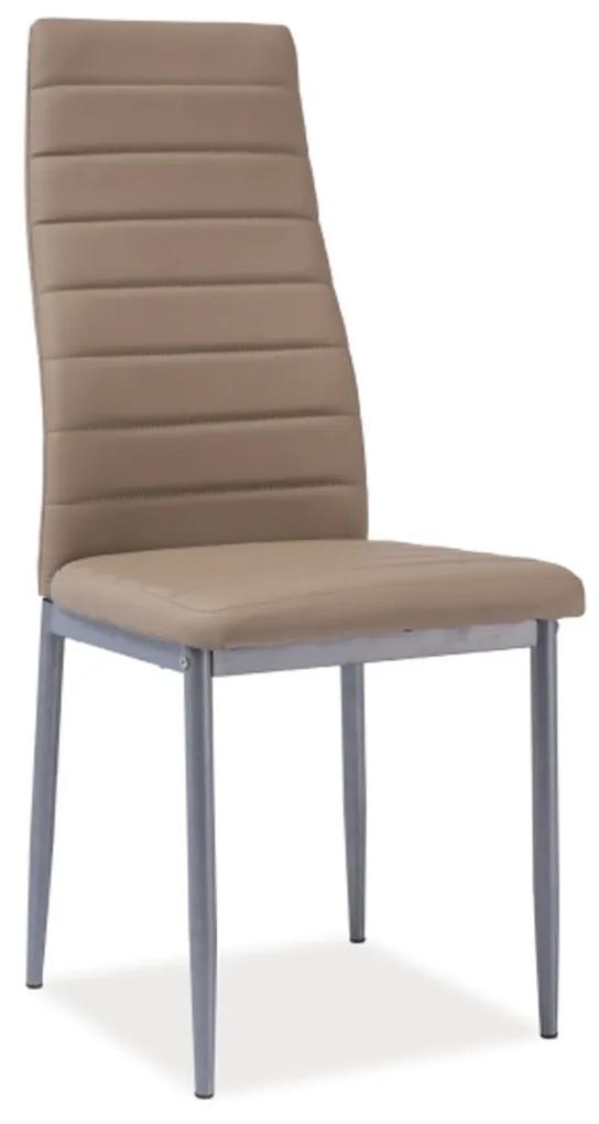 Jídelní židle H-261 tmavě béžová / nohy aluminium