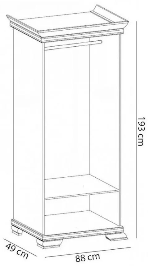 KORA a | šatní skříň KS1 | 88 cm | andersen
