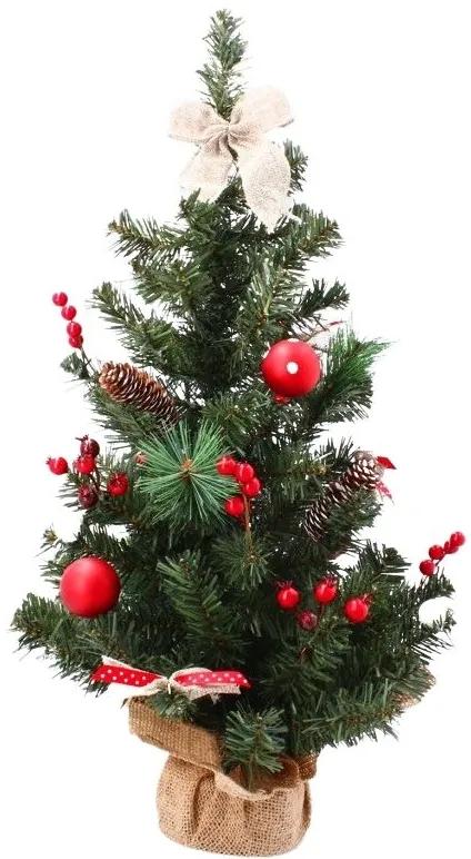 Bestent Vánoční stromek Jedle na stůl 60cm s jeřabinou a šiškami